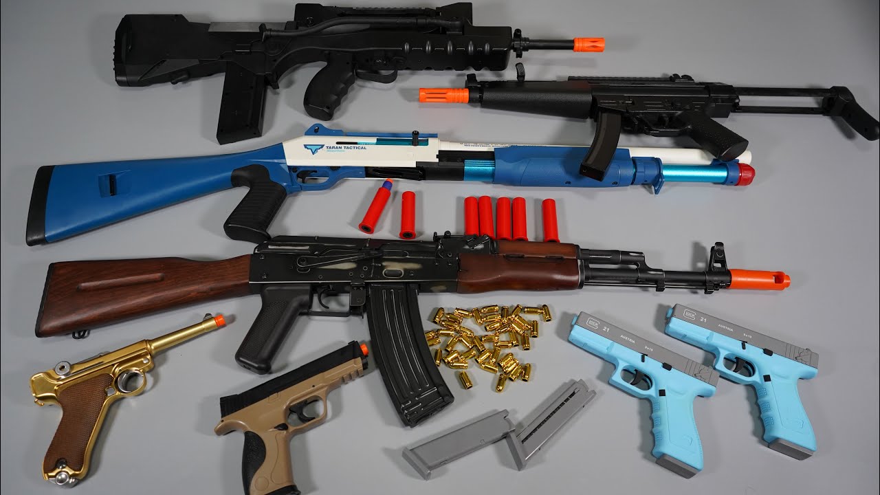 Shell ejecting Toy Gun Airsoft AK47 Glock Nerf Gun Shot Gun MP5 ...