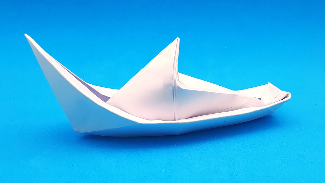 How To Fold Origami Fishing Boat | Handmade Paper Boat Making Tutorial ...