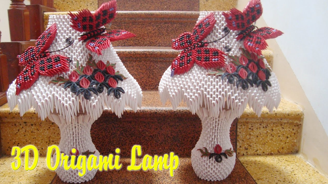3D ORIGAMI LAMP | PAPER LAMP HANDMADE DECORATION - YouTube