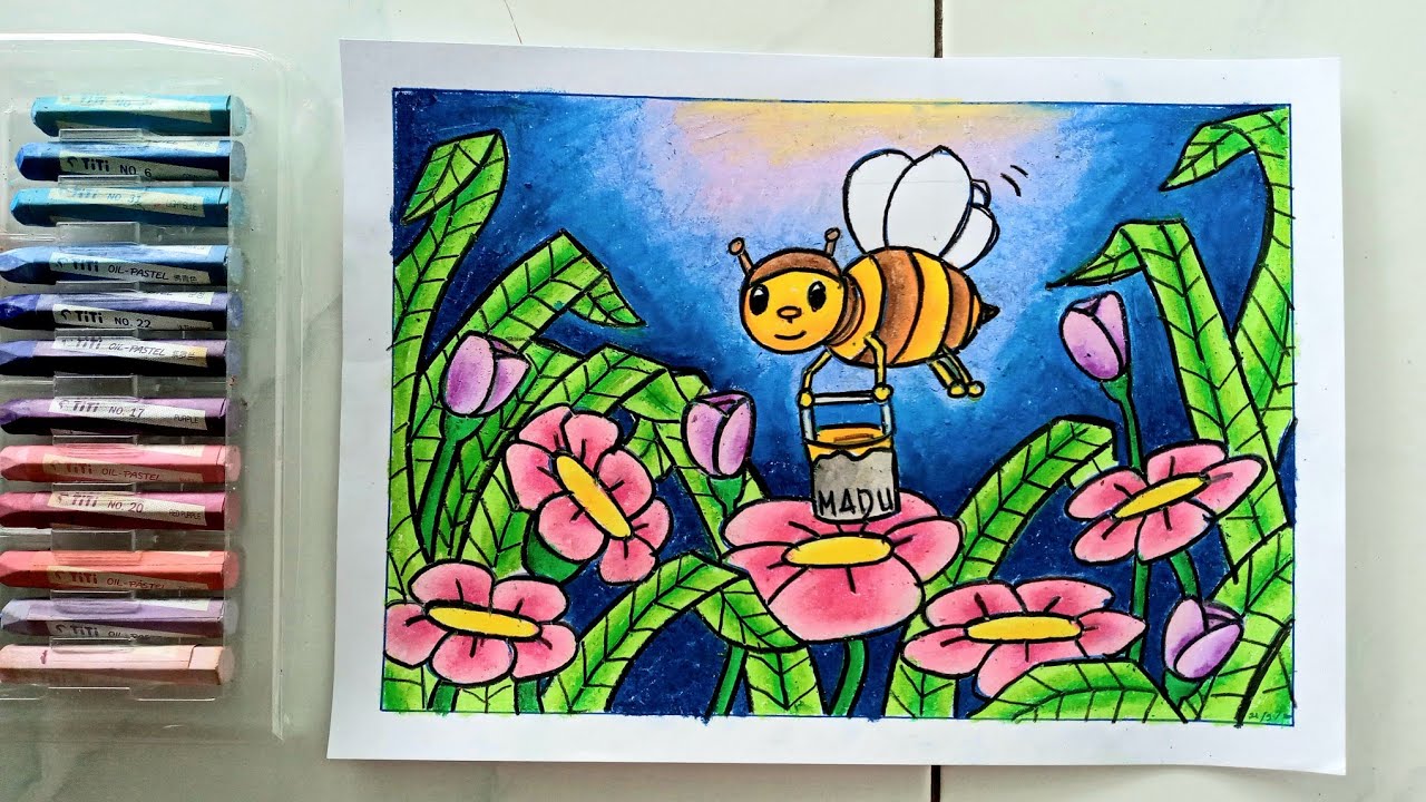 Gambar Bunga dengan crayon - YouTube