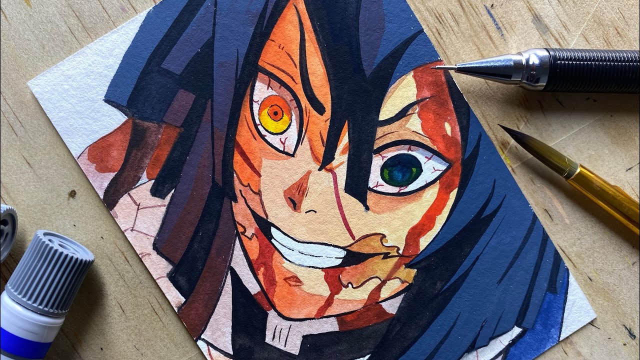 Obanai Full drawing ️ watercolor #obanai #art #anime #demonslayer - YouTube