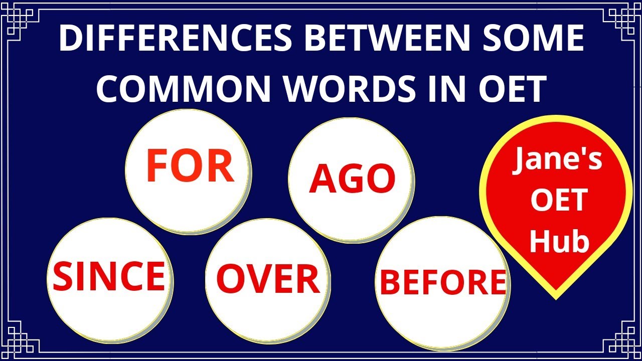 Differences Between Some Common Words In OET - YouTube