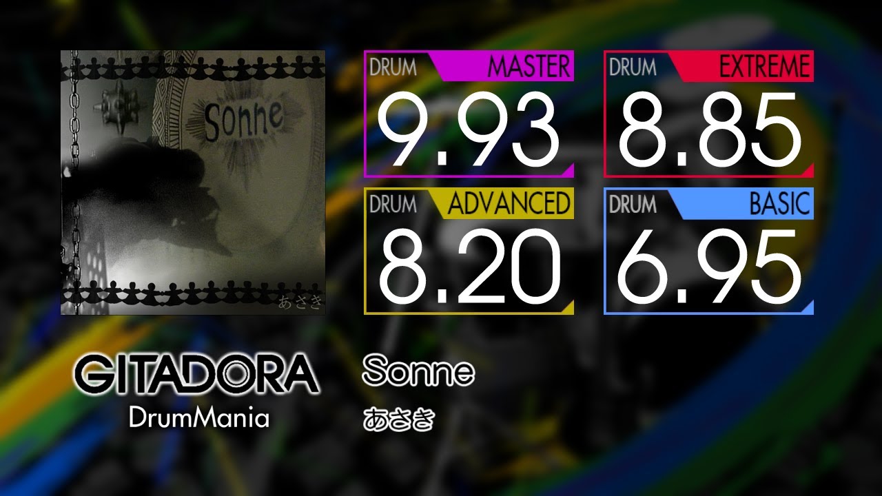 【GITADORA】 Sonne (MASTER ~ BASIC) Drum - YouTube