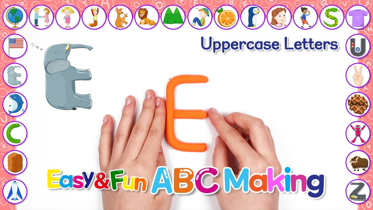 Making Uppercase Letters with Clay | Easy & Fun ABC Song - YouTube