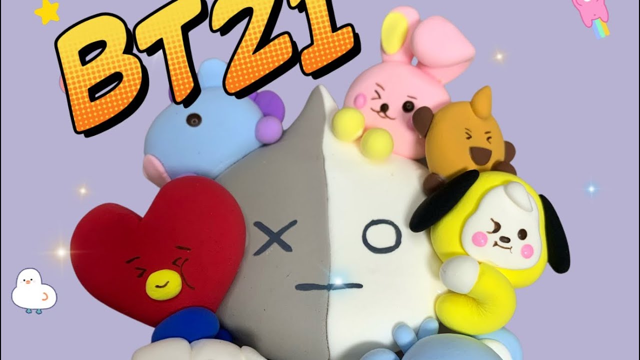 Make bt21 by clay/bt21 클레이 만들기/用黏土做BT21(3) - YouTube