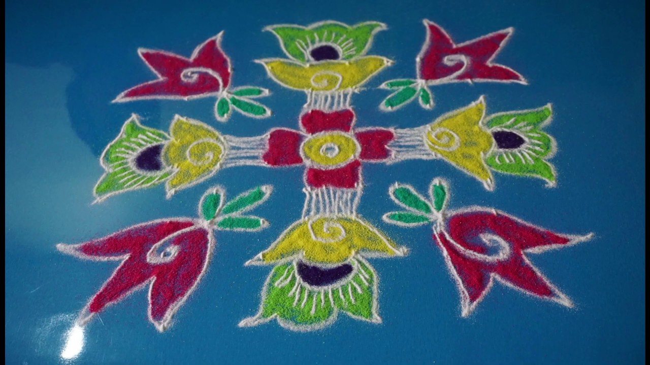 Beautiful sankranthi flower rangoli || Rangoli World - YouTube