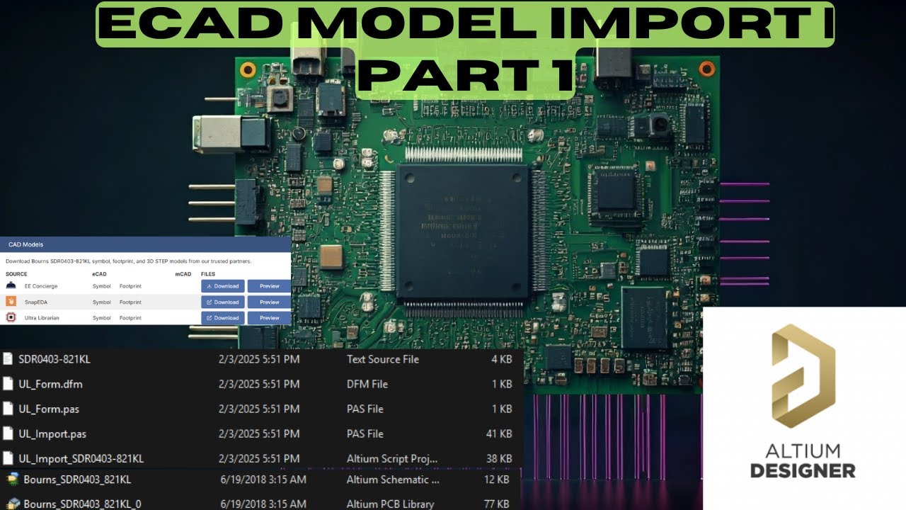 Altium ECAD model Import - 1 | SnapEDA, Ultra Librarian & EE Concierge - YouTube