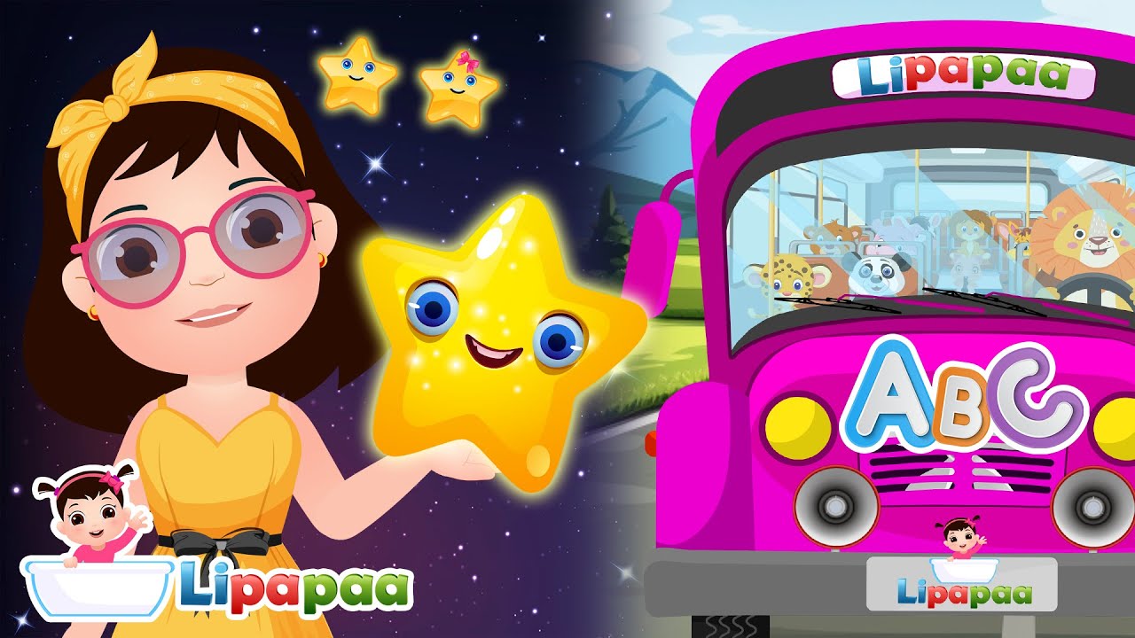 Twinkle Twinkle Little Star | Wheels On The Bus | ABC Alphabet Nursery ...