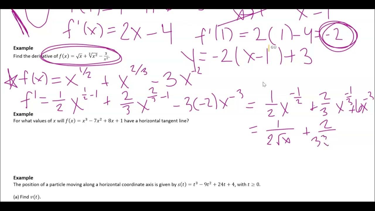 MATH 2413 - Derivatives of Polynomials and Power Functions - YouTube