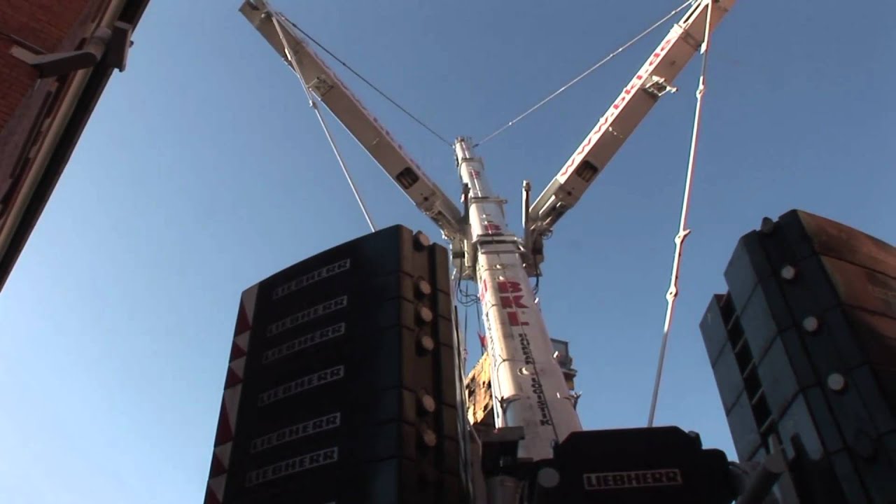 Liebherr Kran 400 to. mit Y Abspannung 2. Version BKL - YouTube