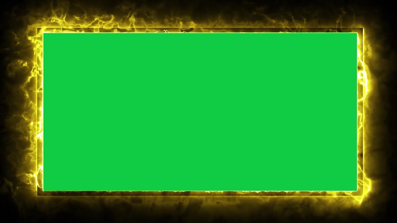 Green screen glowing frame black screen | Neon light border | Frame ...