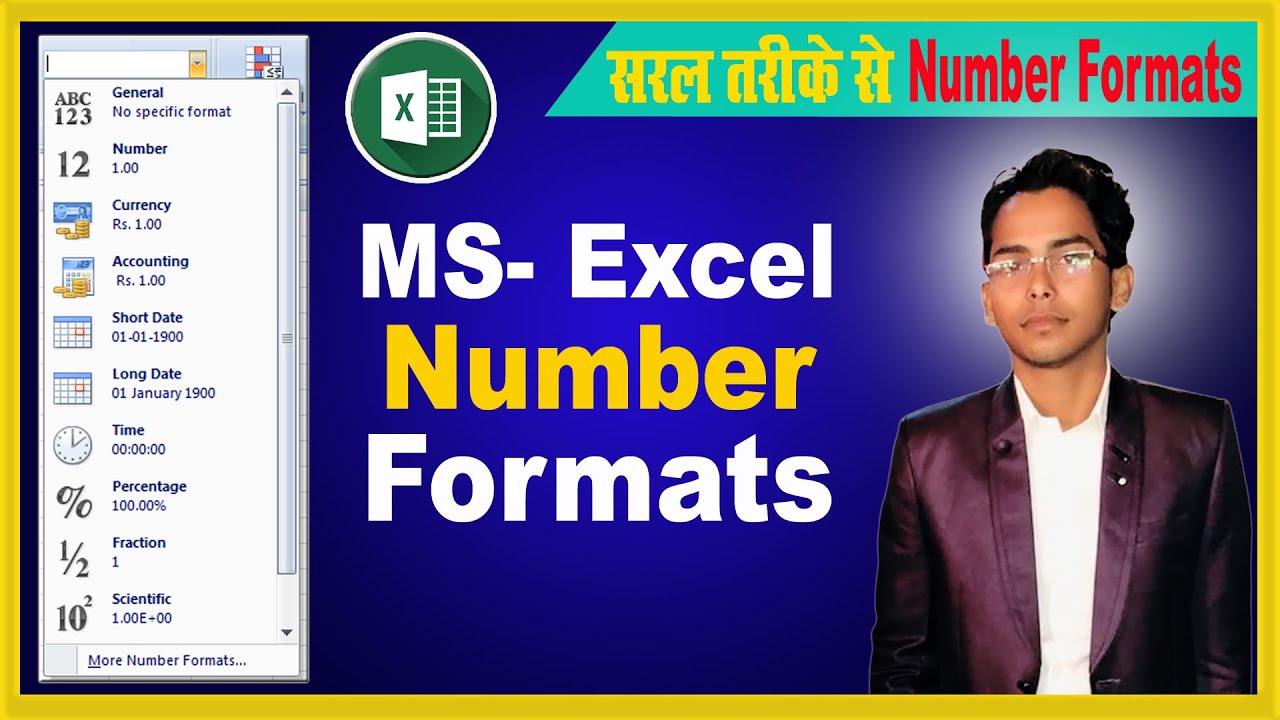 Numbers Format's in Excel in Hindi - Numbers Formatting in Excel in ...