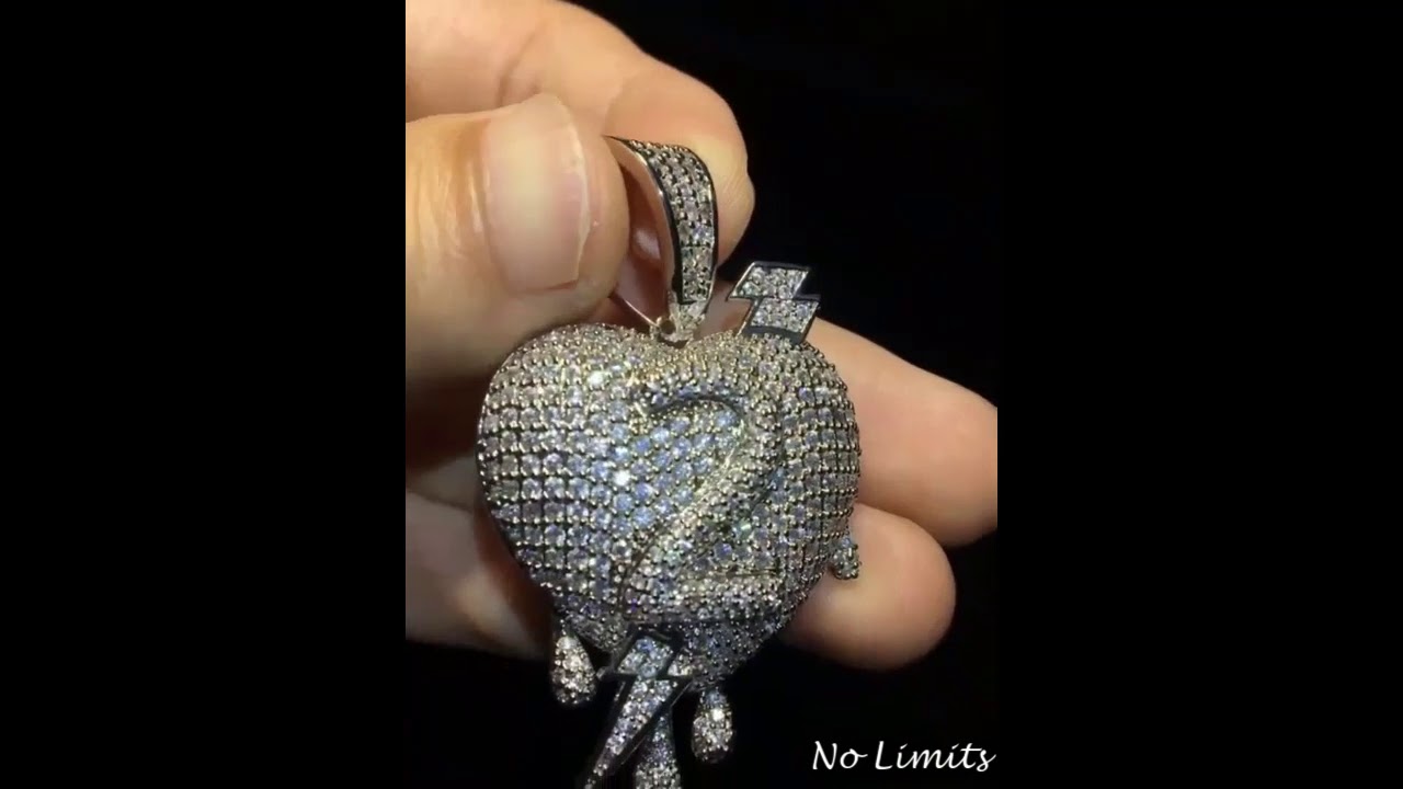 Iced out Heart Pendant - YouTube
