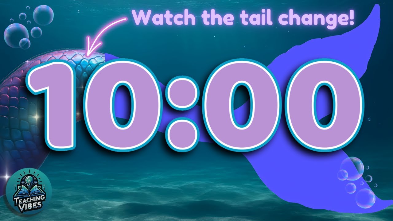 10 Minute Mermaid Countdown Timer with Relaxing Music & Ocean Vibes ...