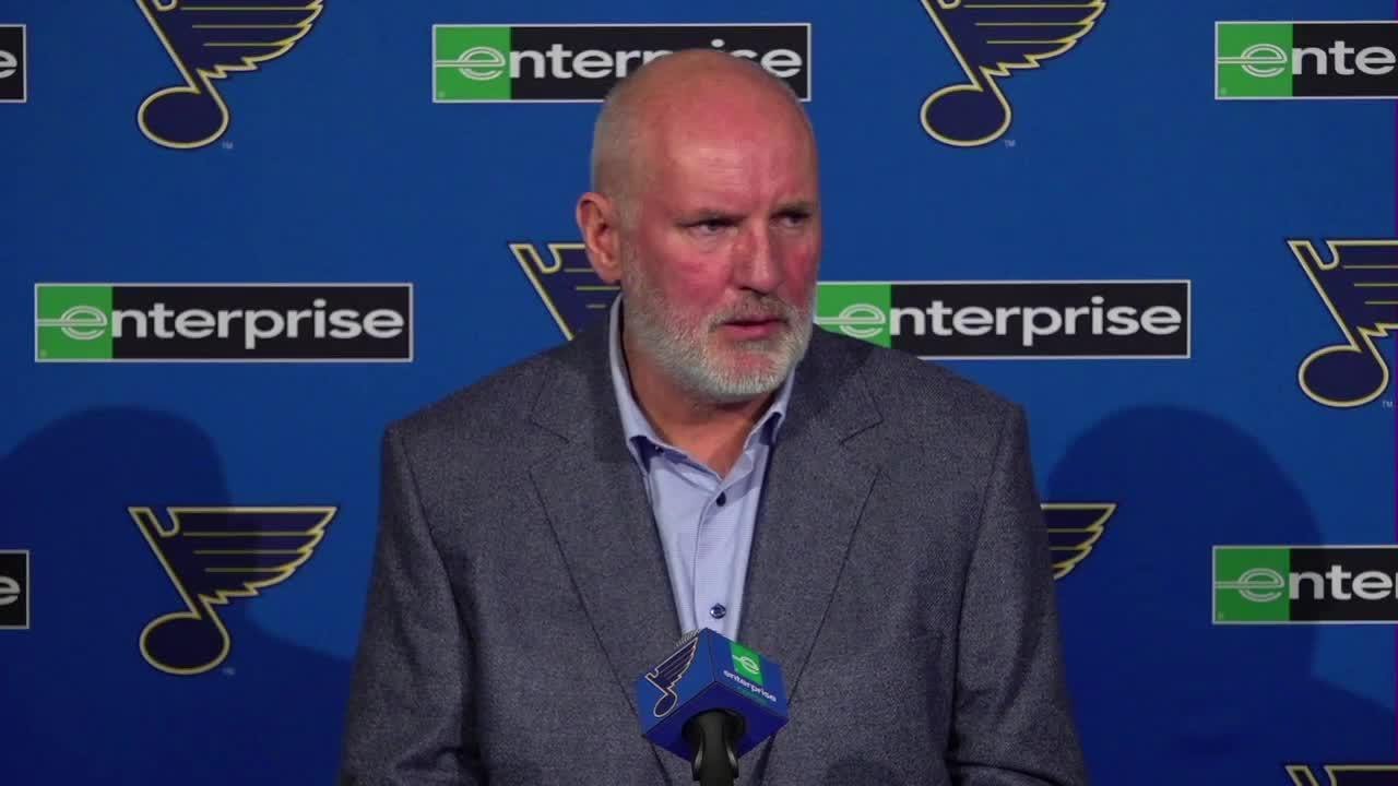 Doug Armstrong on naming Drew Bannister as interim head coach - YouTube