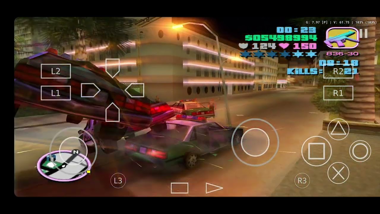 GTA Vice City (Android PS2) Police Vigilante 100 Kills Gameplay - YouTube