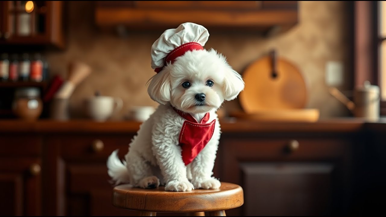 Cute Funny Puppy Dog Chef – Adorable Poodle Pup Cooking Video! - YouTube