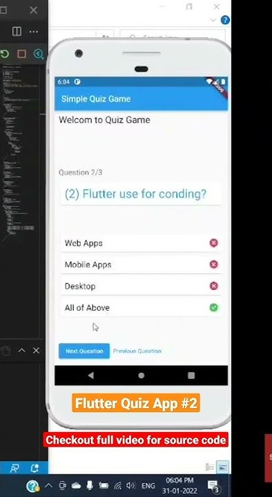 Flutter Quiz Applications Part - 2 #shorts #Flutter #programming - YouTube