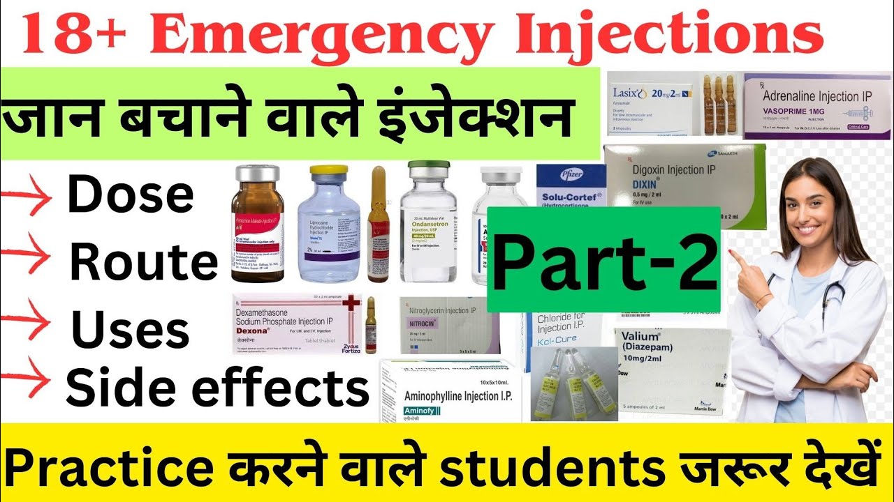 Part-2 Life saving injection। Emergency Injections। Emergency medicine ...