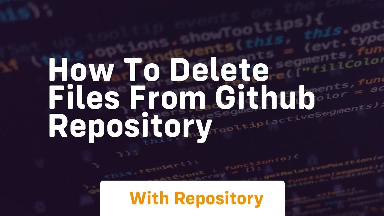 How to delete files from github repository - YouTube
