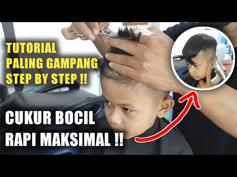 Tutorial cukur bocil dijamin rapi || Teknik potong rambut pria pemula