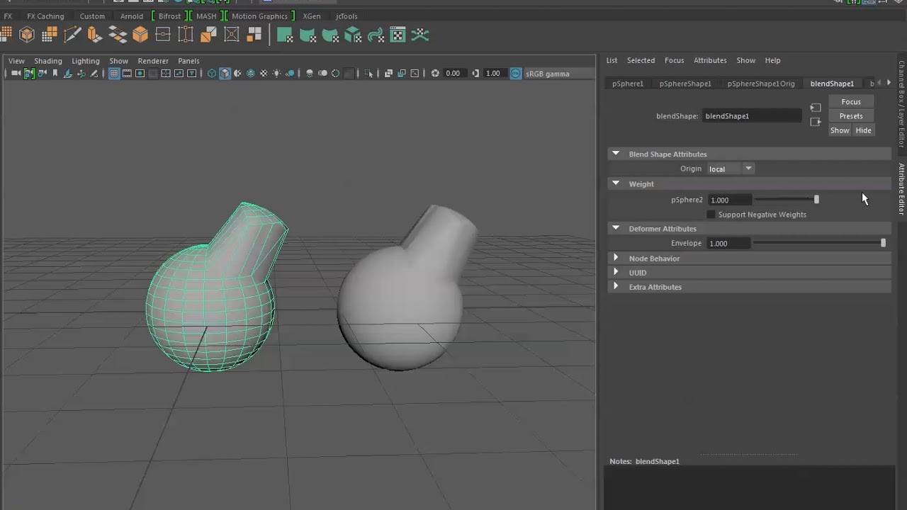 How to use a blendshape deformer in Maya? - YouTube