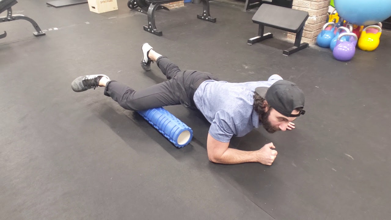 Foam Rolling Adductors (inner thigh) - YouTube