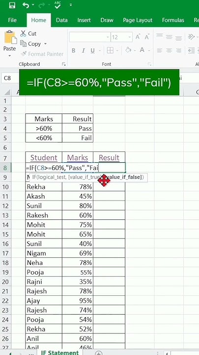 if statment in excel tips and tricks for you #viral #exceltech #computerexcel #trending #excel ...