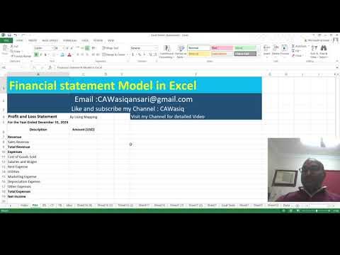 Financial Statement Model Using Excel Part 1 - YouTube