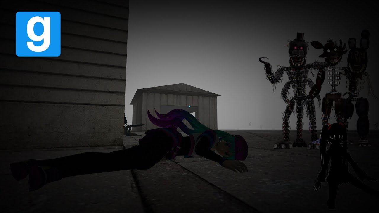 Running from FNAF animatronics in GMOD - YouTube