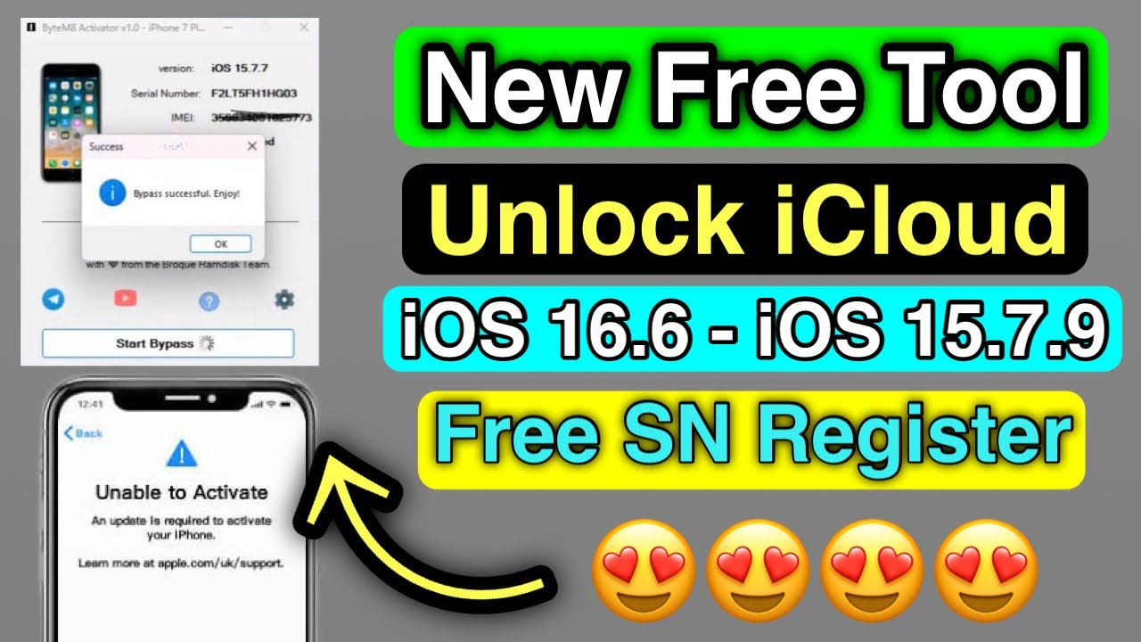 iPhone iCloud Locked iOS 16.6 - iOS 15.7.9 Free Unlock iCloud by ByteM8 ...