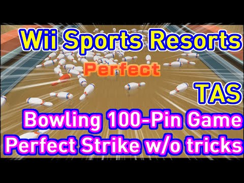 [TAS] Wii Sports Resort  Bowling 100-Pin Game Perfect Strike w/o using a trick button
