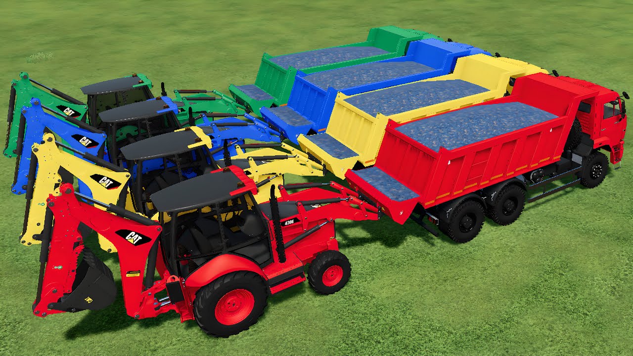 Work with Colors - Transporting CAT Backhoe Loaders for Grapes Load ...