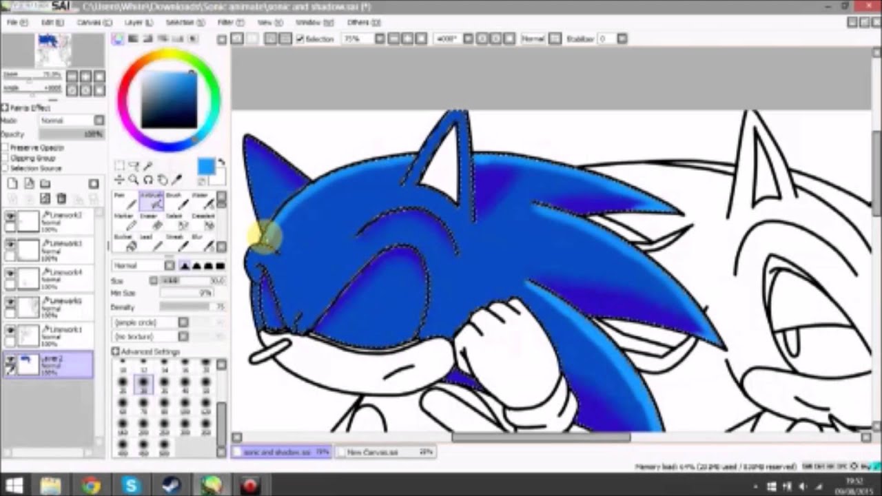 Sonic Speedpaint 2 - YouTube