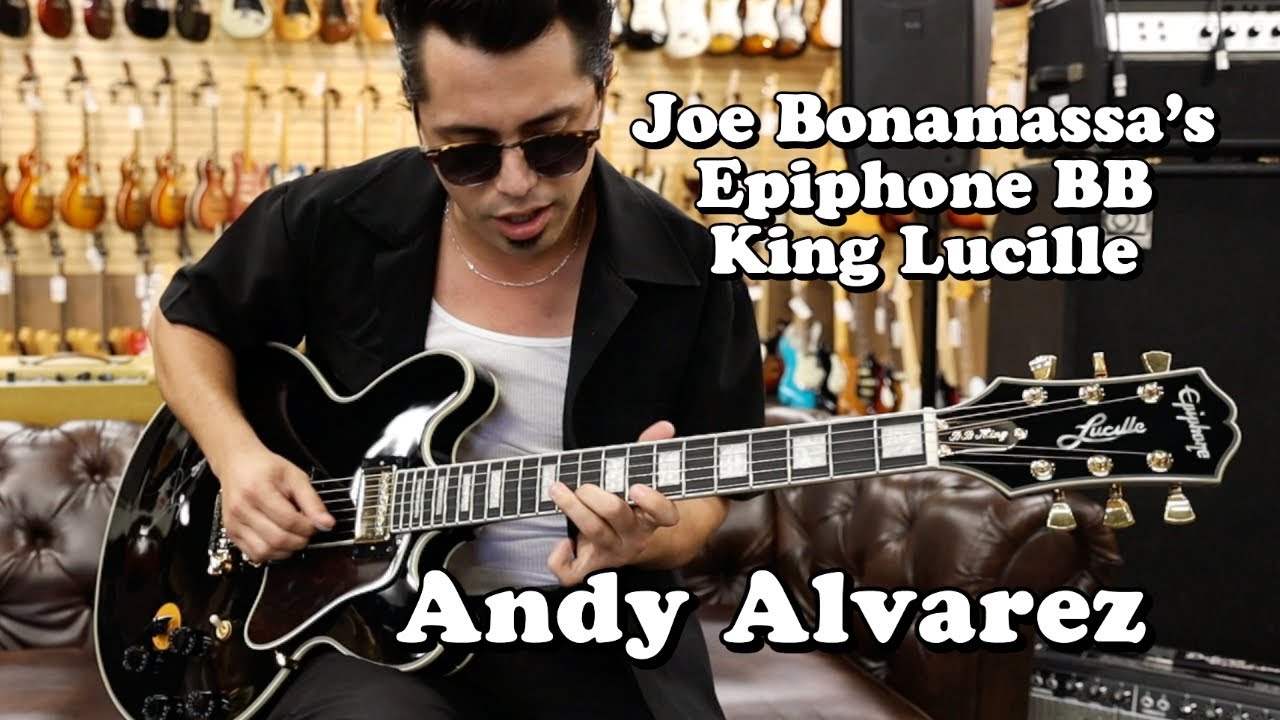 Andy Alvarez playing the signed Joe Bonamassa Epiphone BB King Lucille ...