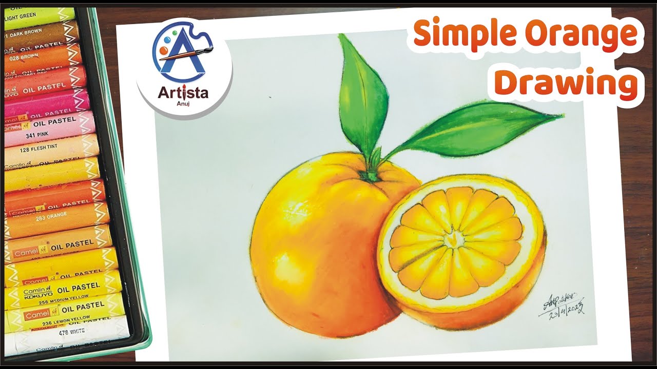 How to draw an Orange using oil pastels - YouTube