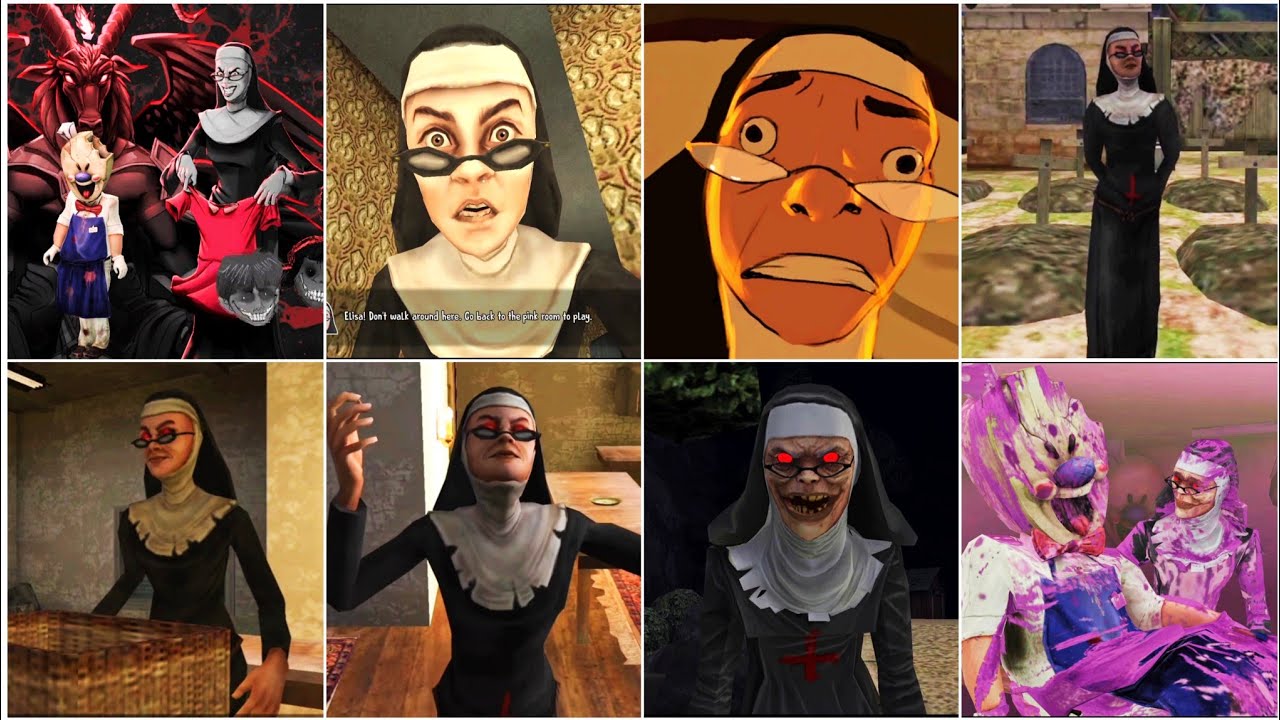 Evil Nun In Ice Scream 1-8 Timeline All Cutscenes - YouTube
