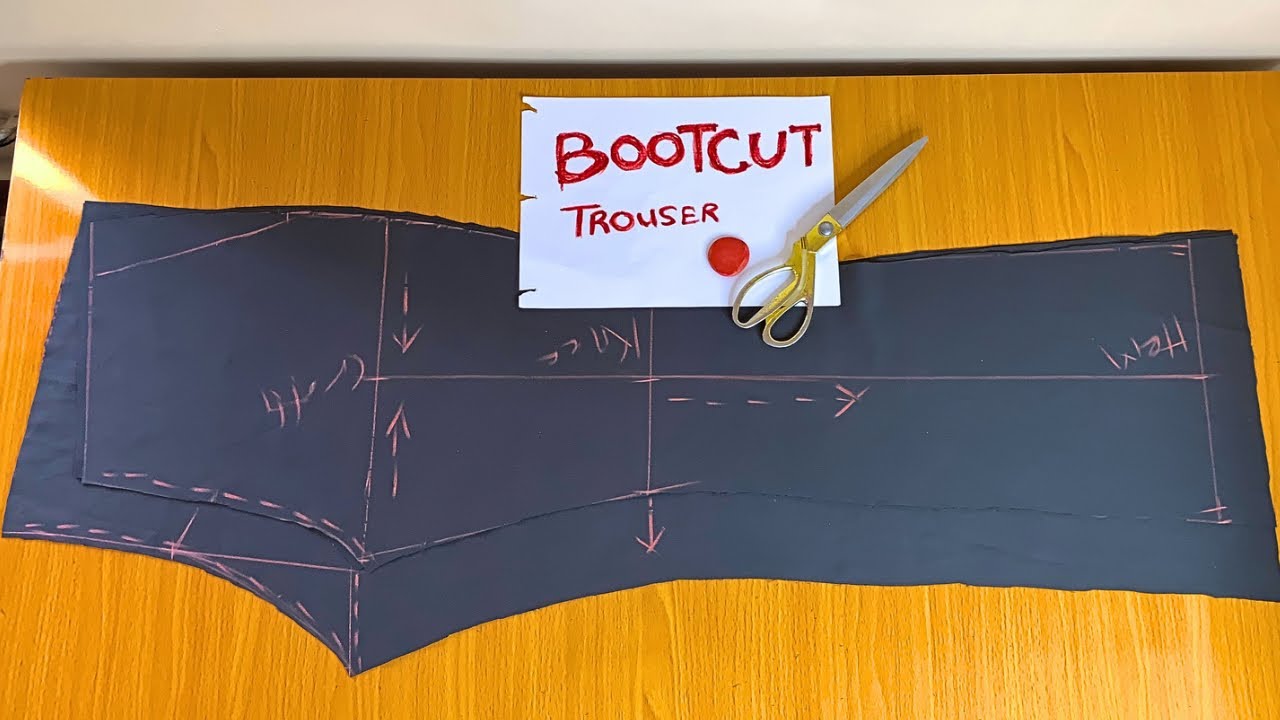 Boot-Cut trouser cutting step by step - YouTube