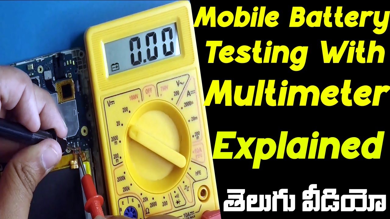 How To Test Mobile Battery With Multimeter Explained In Telugu - YouTube