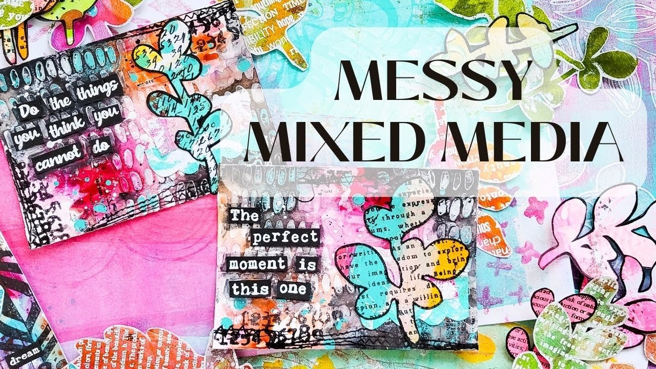Use your Collage Fodder ⭐ Messy Mixed Media with Stencil Texture and ...