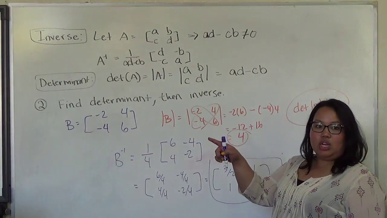 Precalculus 6.2B Matrix Multipulcation, Inverses, and Determinants ...