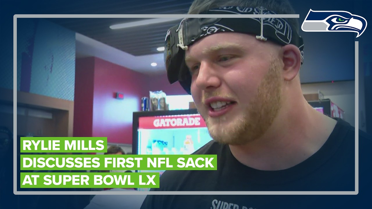 Rylie Mills discusses first NFL sack at Super Bowl LX - YouTube
