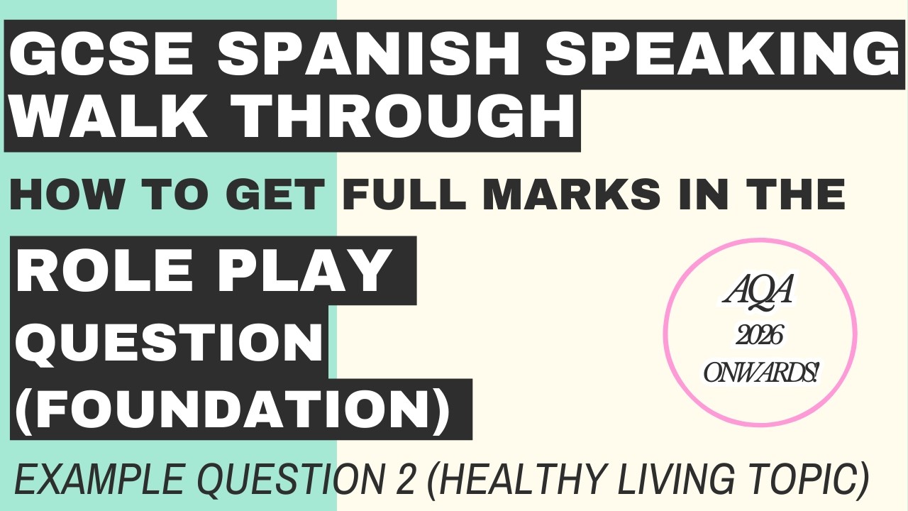 AQA FOUNDATION GCSE SPANISH ROLEPLAY QUESTION - FULL MARKS MODEL ANSWER ...
