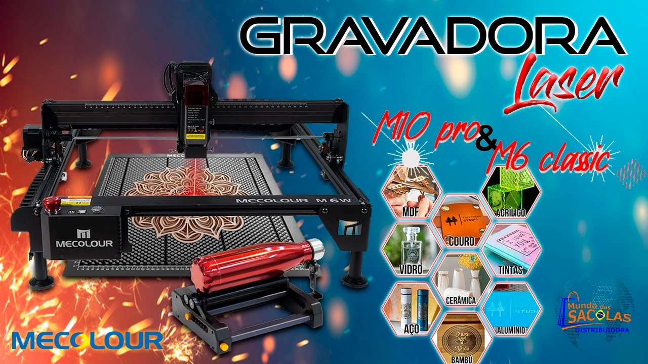 Gravadora e Corte a Laser Mecolour Bivolt 40x40cm - YouTube