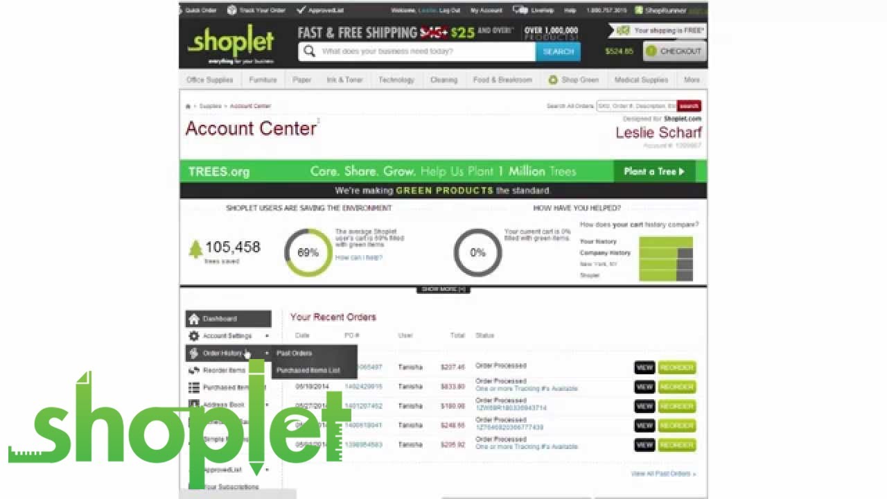 Shoplet.com's E-Procurement Tutorial-Past Purchases - YouTube