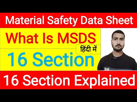 What Is MSDS In Hindi || 16 Section Of MSDS || Material Safety Data ...