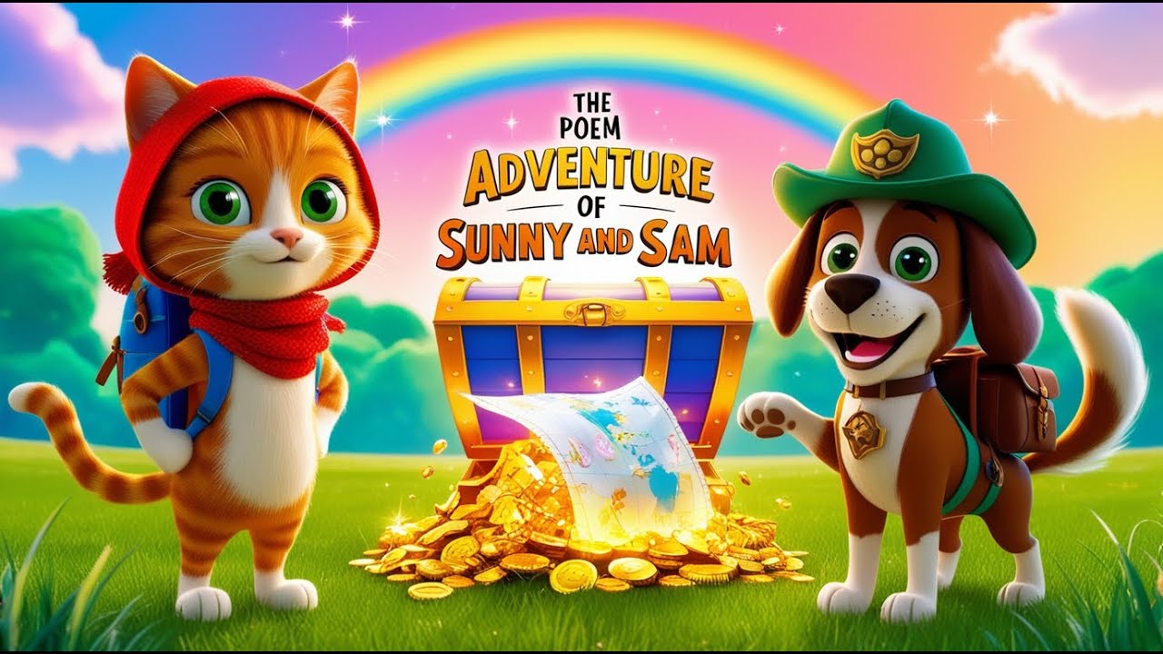 Sam and Sunny Adventure | Cat and Dog Friendship Song | Nursery Rhyme ...