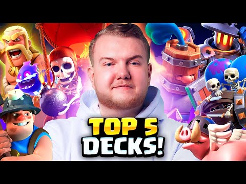 TOP 5 BEST NEW HERO DECKS IN CLASH ROYALE!