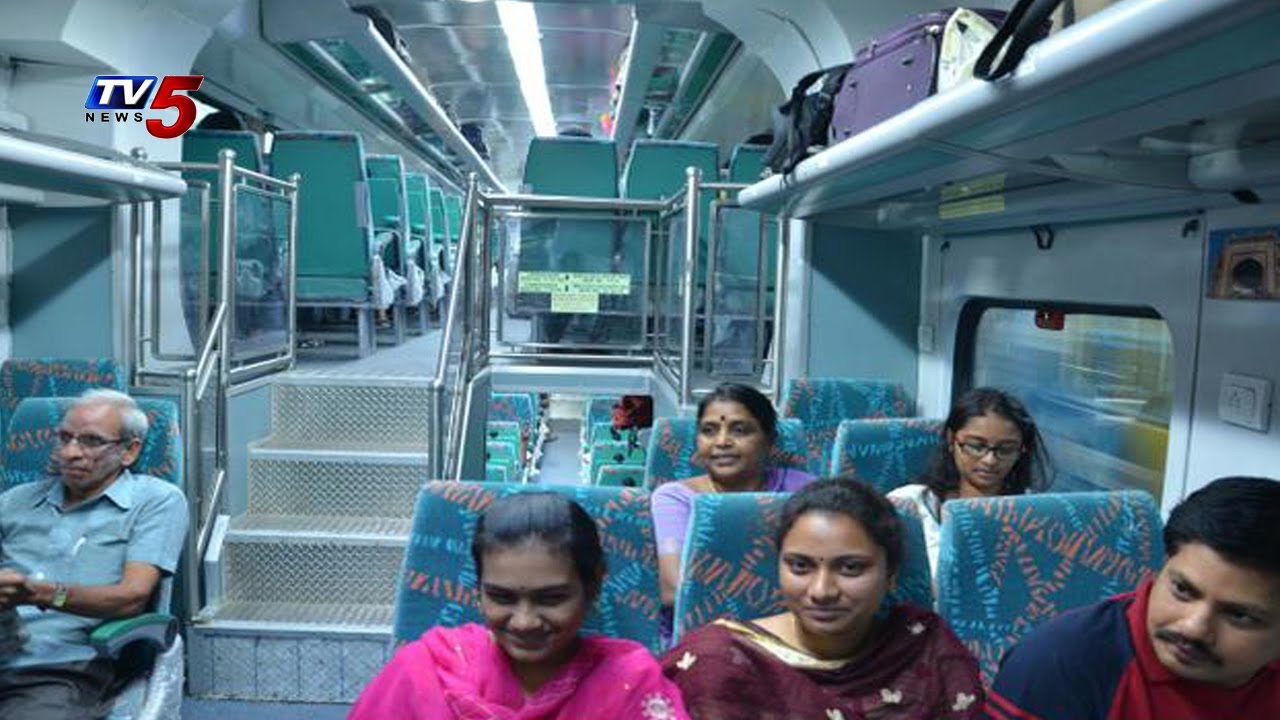 First double decker train Chugs off to Guntur - YouTube