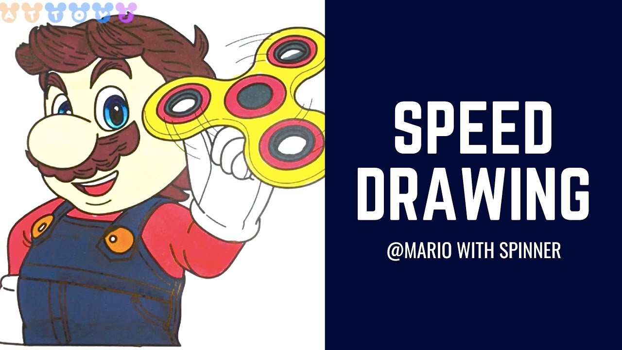 Speed Drawing Super Mario Odyssey, Mario & Fidget Spinner | Drawing ...
